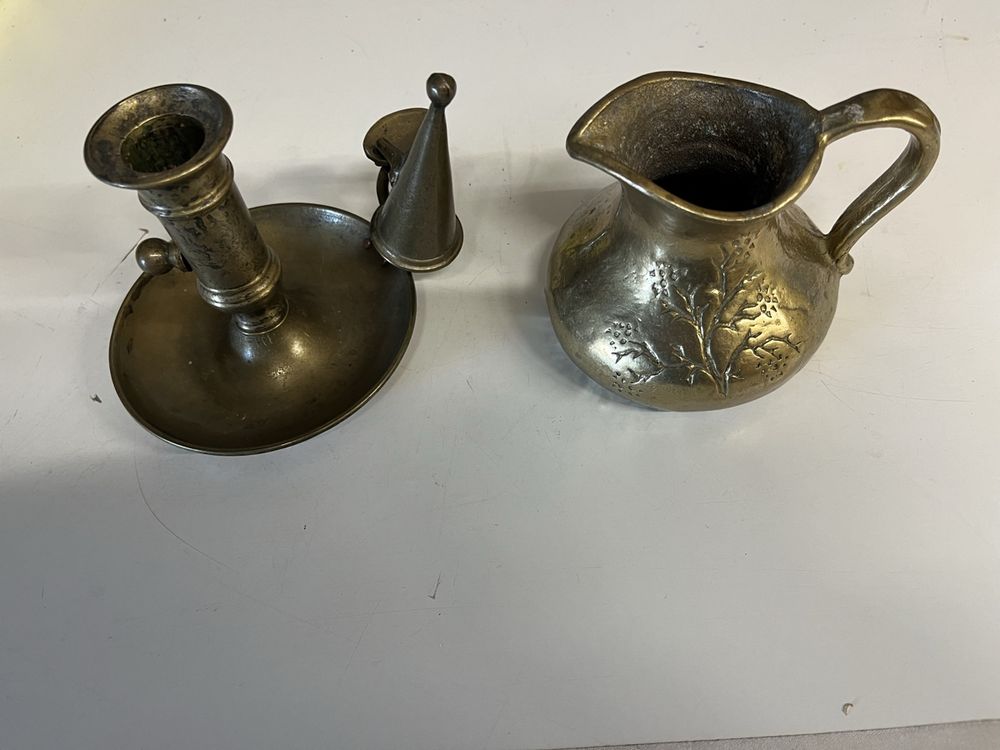 Antikes Messing-Set, Kerzenständer und Krug, Herbstdeko | Kaufen auf ...