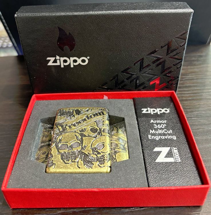 Zippo Armor 360° MultiCut Engraving – Édition Crâne (Freedom (D ...