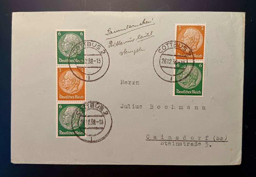 DEUTSCHES REICH BRIEF NACH GAINSDORF 1938 (Gebraucht) in Holderbank AG ...