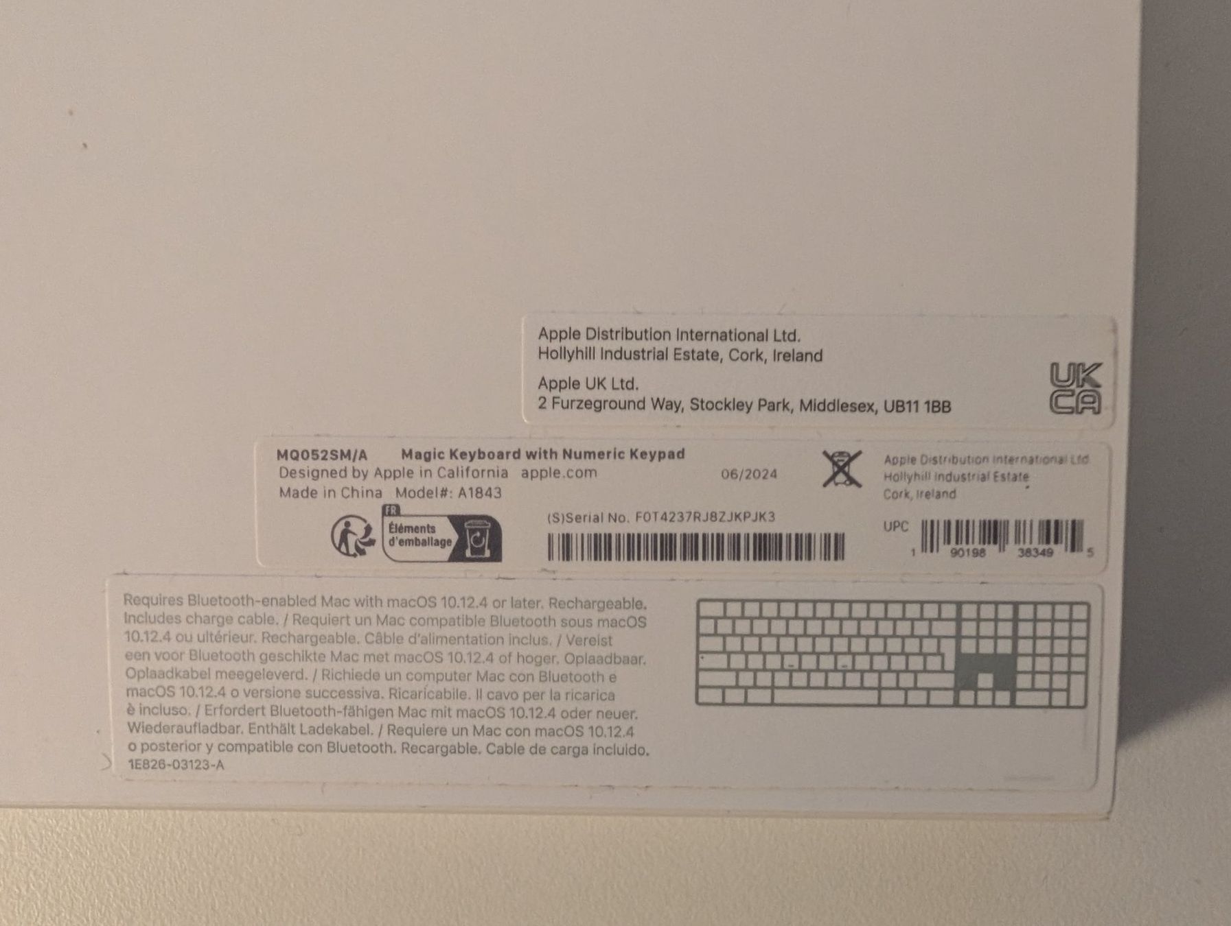 Apple Magic Keyboard mit Ziffernblock CH-Tastatur - A1834 (Neu und ...