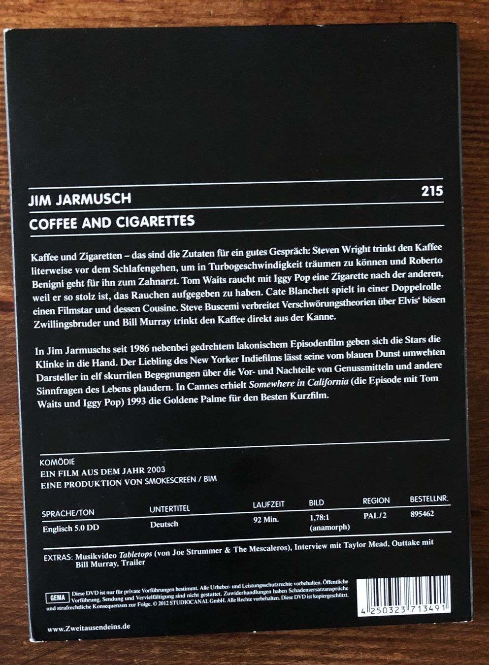 Jim Jarmusch - Coffee and Cigarettes DVD, Iggy Pop, RZA... (Gebraucht ...
