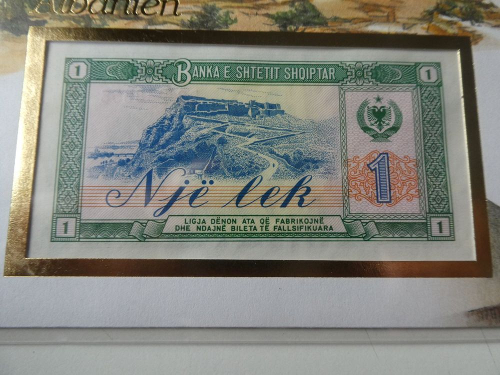 Albanien 1976, 1 Lek unzirkuliert in Banknotenbrief (Neu (gemäss Beschreibung)) in Hinterforst ...