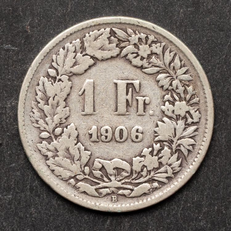 Silbermünze Helvetia 1 Franken 1906 Schweiz (Gebraucht) in Eggenwil für CHF 3 – mit Lieferung ...