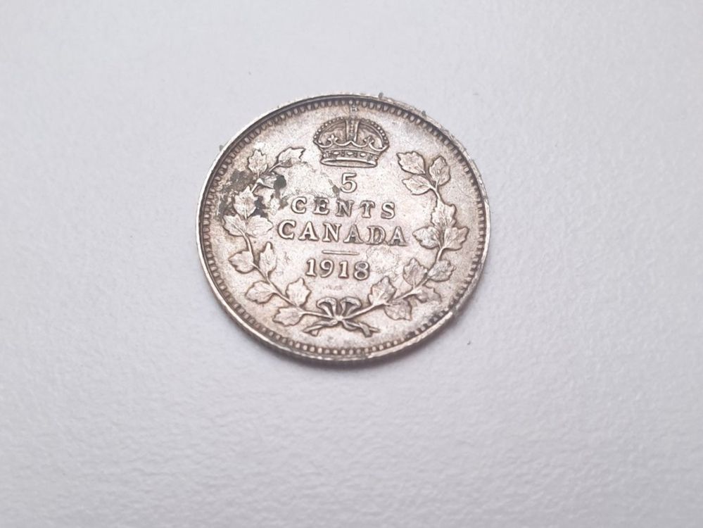 🇨🇦 Canada 5 Cents 1918 XF Silver King George (Gebraucht) in Pully für ...