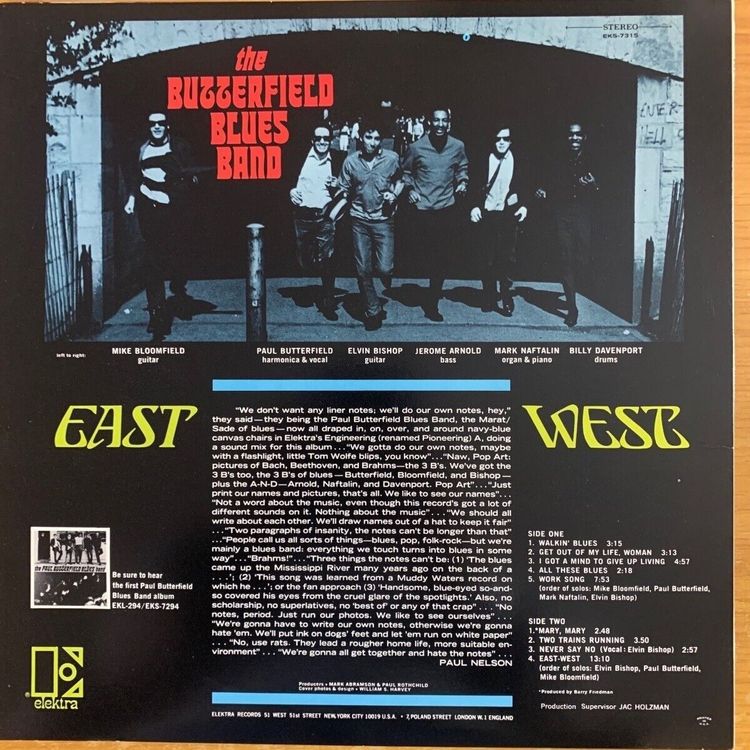 Butterfield Blues Band - East-West / US-Pressing 1976 - TOP (Gebraucht ...