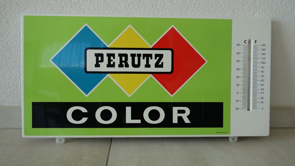 PERUTZ - WERBESCHILD - FILM-FOTO - MIT THERMOMETER 1950/60 (Gebraucht ...