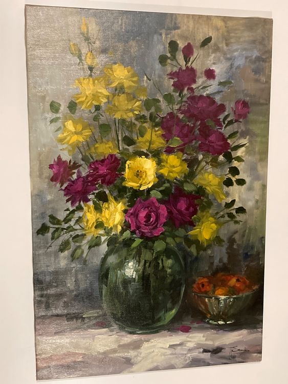 T. Sinas Stilleben signiert mit Blumen in Vase (Gebraucht) in Hirzel für CHF 70 – mit Lieferung ...
