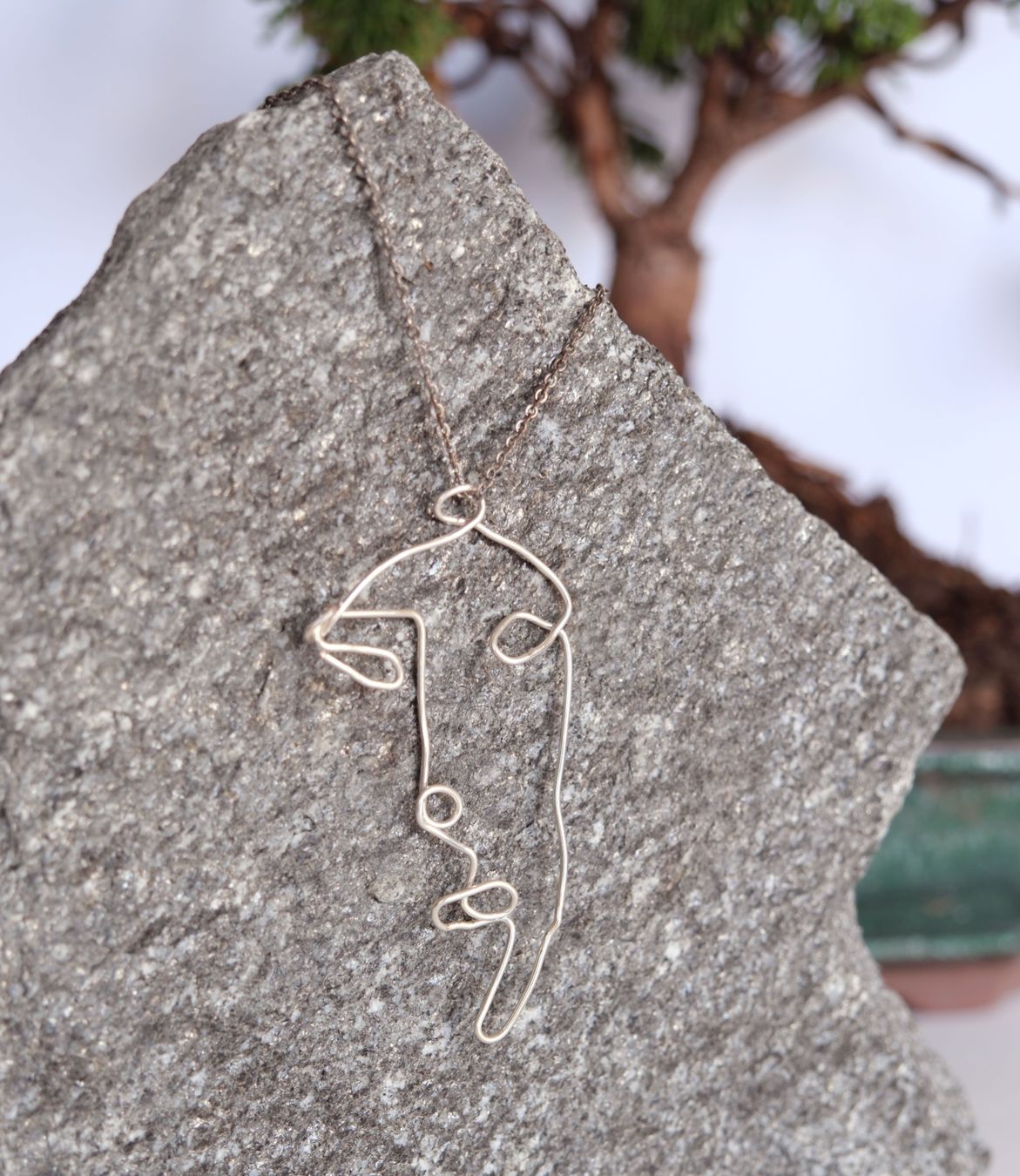 Aluminum Wire-Style Pendant: Face (silver color) (Neu (gemäss ...