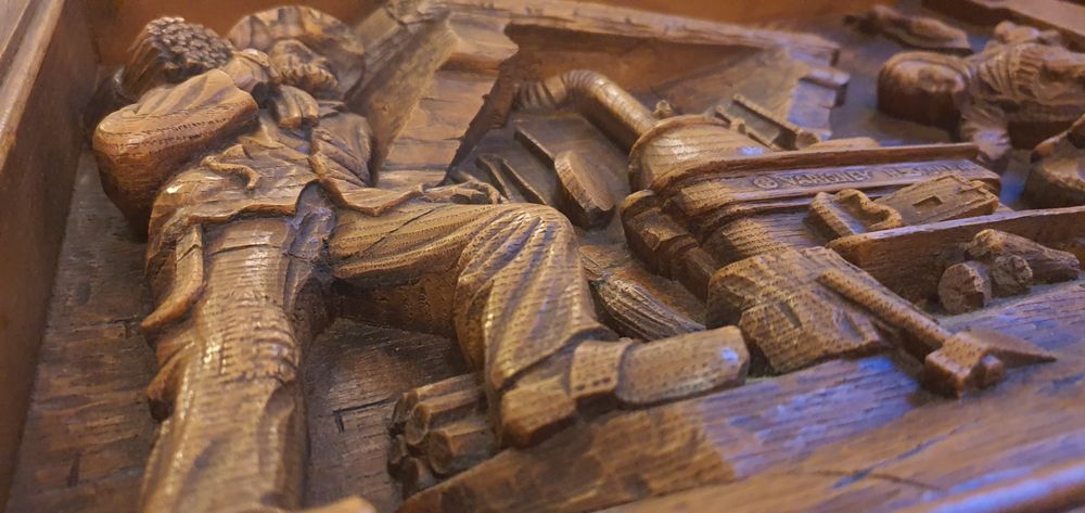 CA Morand Geschnitztes Holzbild Küchenszene um 1890 (Gebraucht) in ...