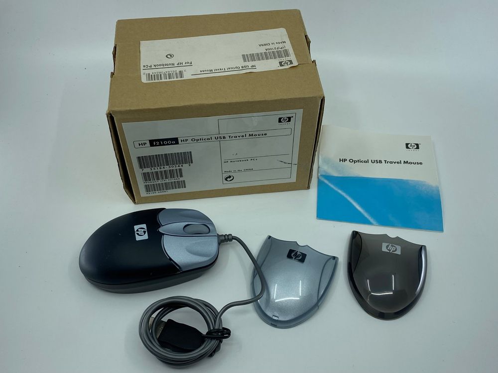 HP USB Optical Travel Mouse F2100A - Rarität (Neu und originalverpackt ...