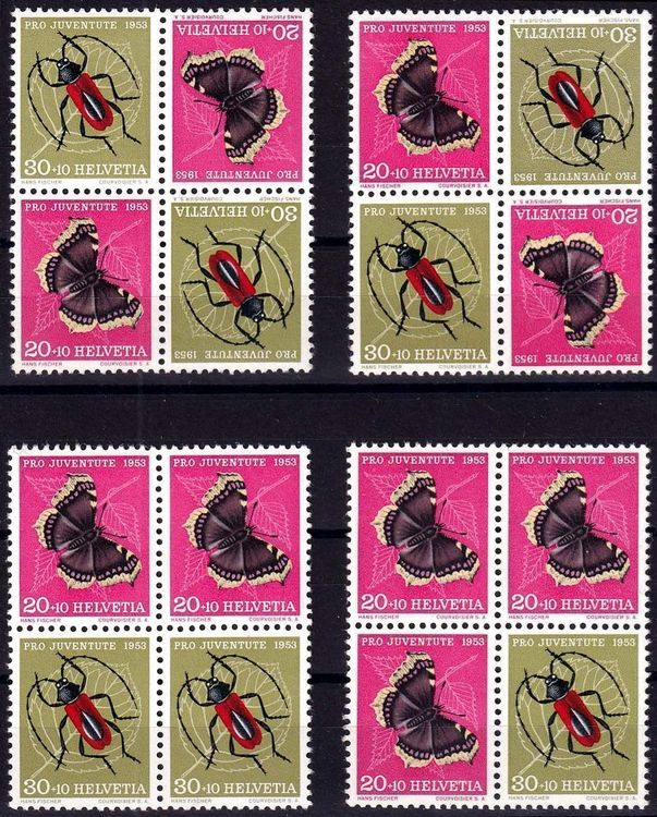 1953, Pro Juventute Nr. Z41/l + Z41/ll, alle Variationen **. (Neu (gemäss Beschreibung)) in ...