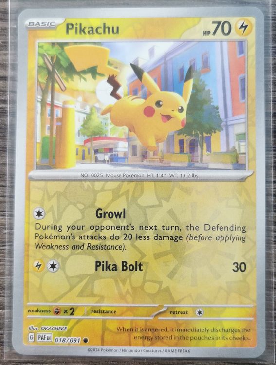 Pokemon PIKACHU 018/091 Reverse Holo Rare Paldean Fates EN | Kaufen auf ...