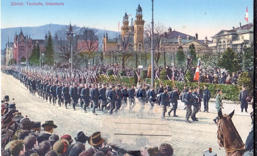 AK: Zürich Tonhalle, Infanterie 1918 | Kaufen auf Ricardo