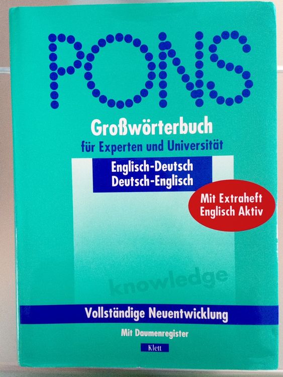 Pons Grosswörterbuch Deutsch-Englisch | Kaufen auf Ricardo
