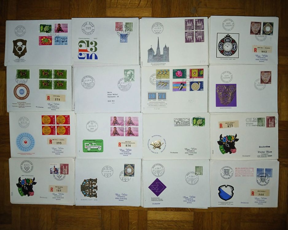 Sammlung CH FDC ET ca. 900 Briefe Viererblock Einschreiben | Kaufen auf Ricardo