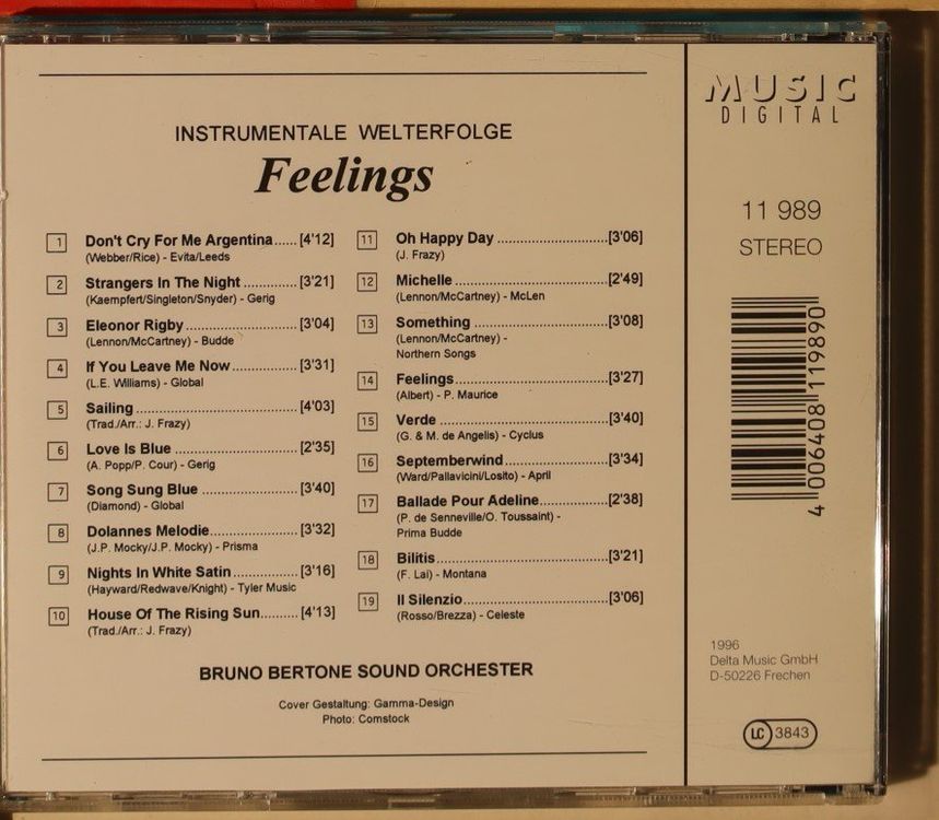 Bruno Bertone/Sound Orchester – Feelings (Gebraucht) in Luzern für CHF ...