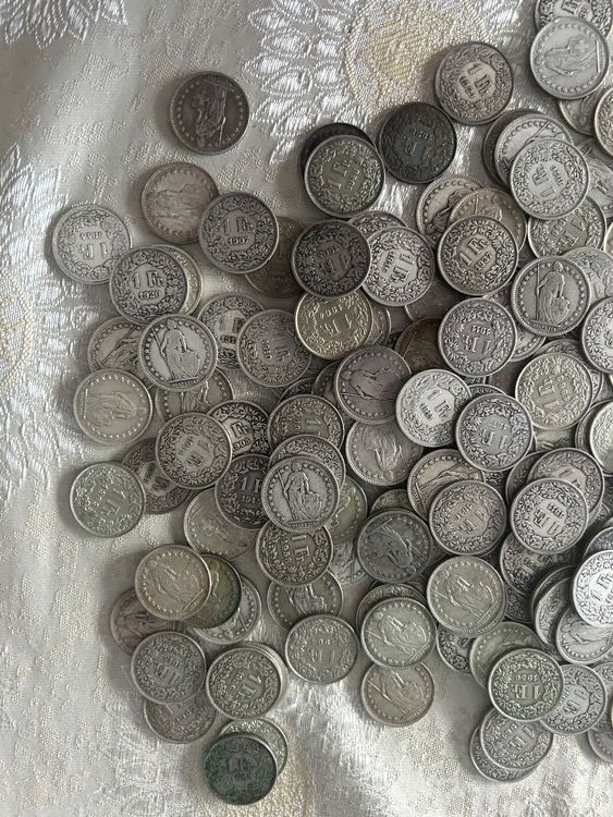 Lot de 1 kg de pièce de 1fr en argent année diverse | Kaufen auf Ricardo