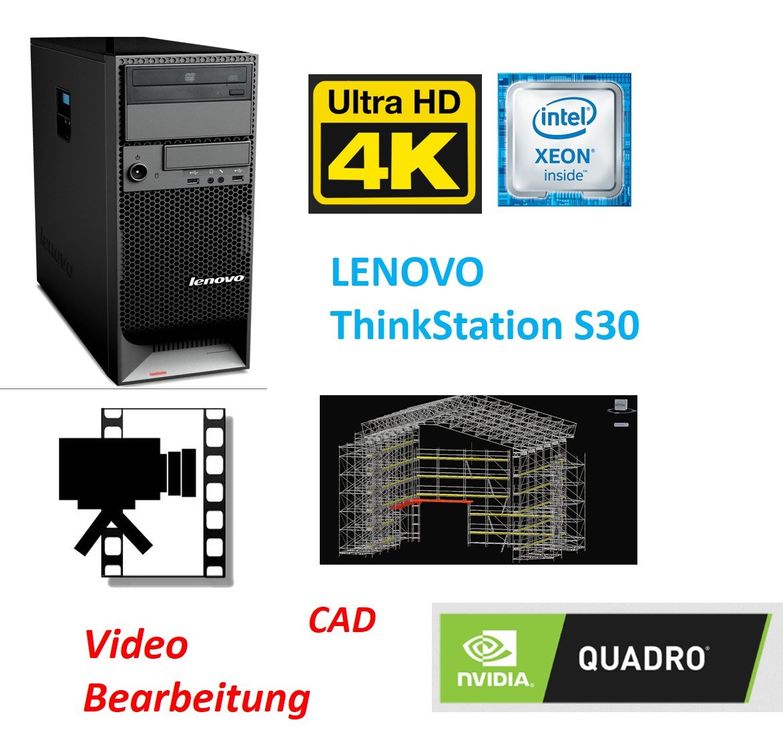 PC Lenovo Thinkstation S30 RAM 128GB Win11 M4000 512GB SSD (Gebraucht ...