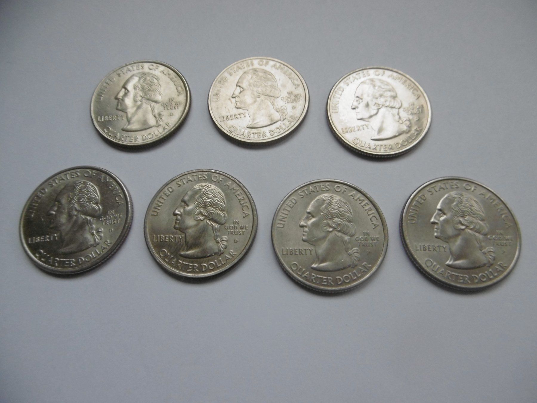 7 x 1/4 Dollar USA 2000 - 2002 (Cu / Ni) (Gebraucht) in Wettingen für ...
