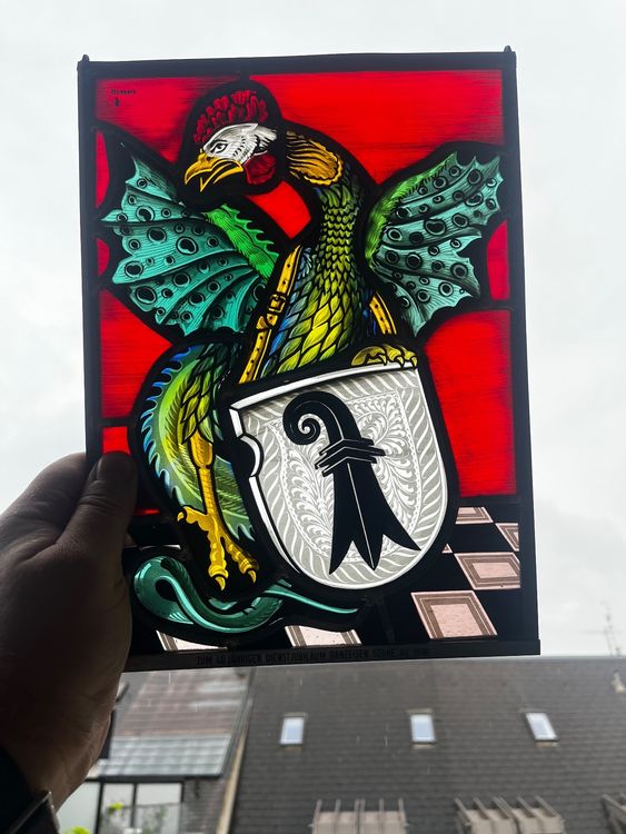 Buntglasscheibe, Bossert Basel Stadt (1986) (Gebraucht) in Basel für ...