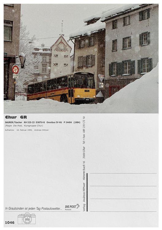 Chur Stadt Obertor Malixerstrasse Graubünden Postauto SAURER | Kaufen ...