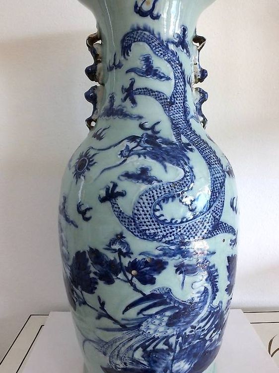 Vaso antico con Drago e Fenice grande porcellana Celadon (Gebraucht) in ...