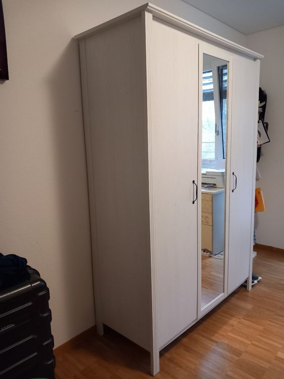 Ikea Brusali : White Wardrobe with Mirror - | Kaufen auf Ricardo
