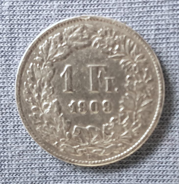 1 Franken 1909 uralte sehr rare Silbermünze ab nur 1 Fr !!! (Gebraucht) in Camignolo für CHF 3.2 ...