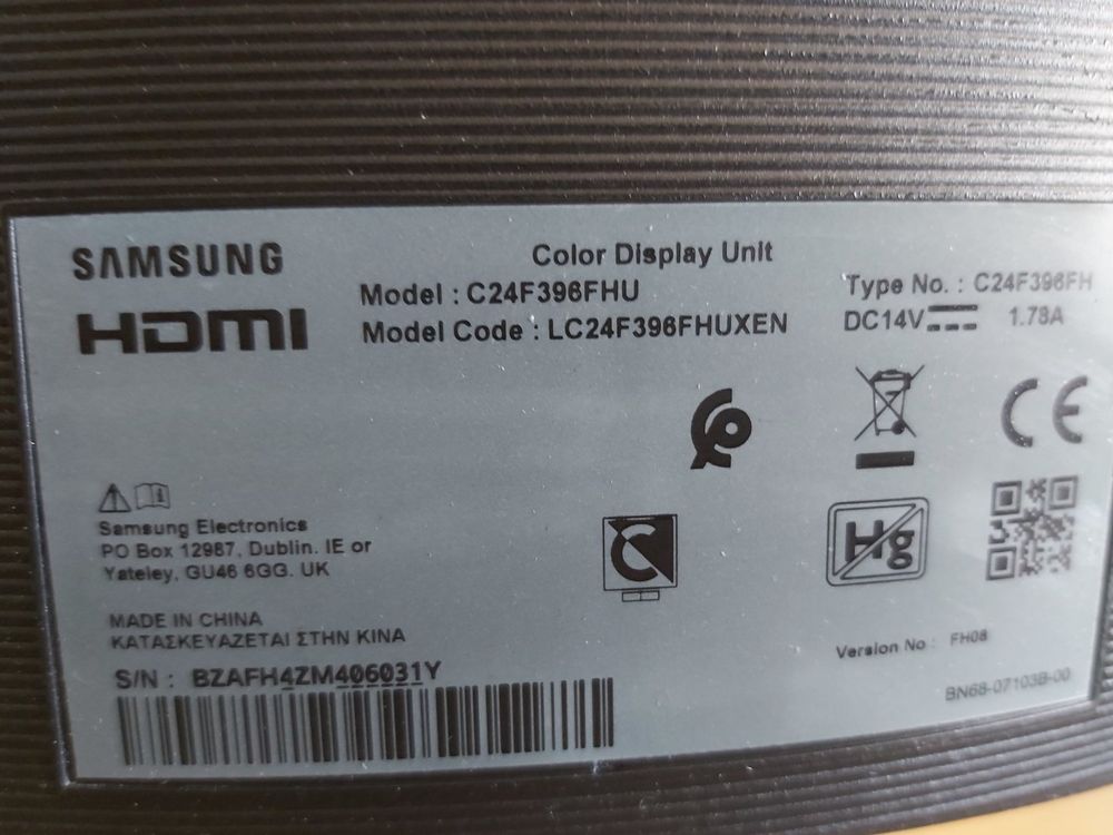 Samsung Curved Monitor C24F396FHU HDMI Color Display Unit | Kaufen auf ...