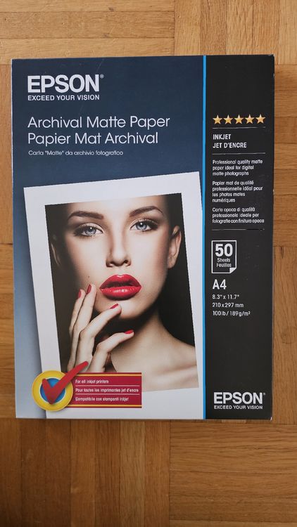 Epson Archival Matte Papier A4, 50 Blatt, Neu (Neu und originalverpackt ...