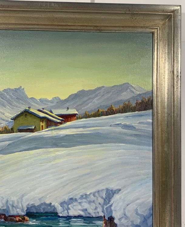 August Weber (1898-1957) Winterlandschaft Gemälde | Kaufen auf Ricardo