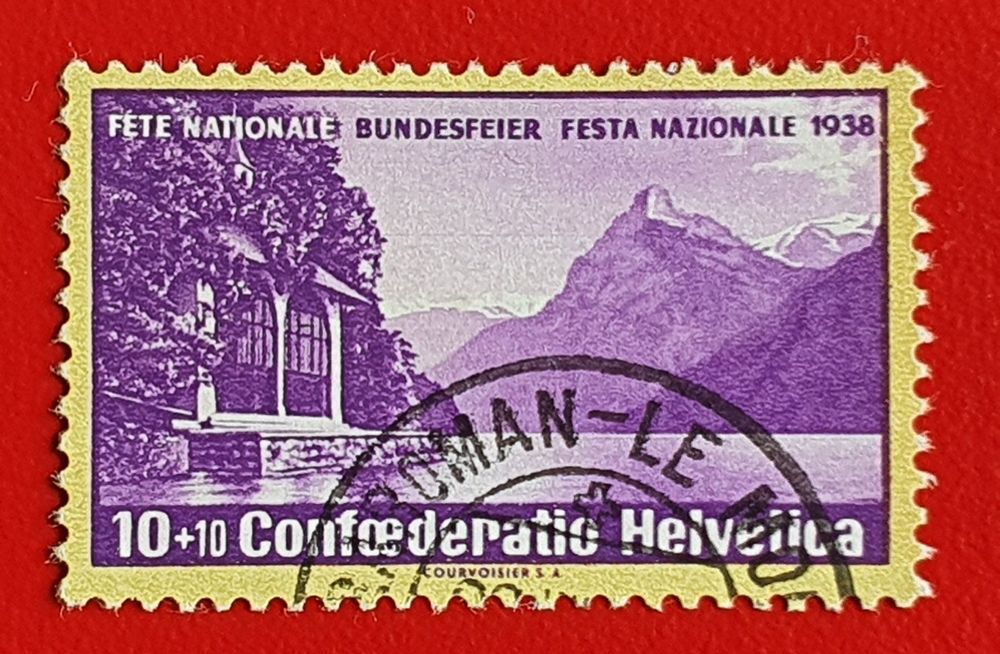 PRO PATRIA 1 VOLLSTEMPEL PRAROMAN LE MOURET FRIBOURG 1938 (Gebraucht) in Düdingen für CHF 3.4 ...