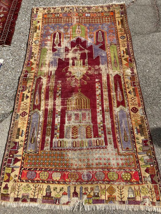 Antiker handgeknüpfter Teppich aus der Türkei 150 JAHRE ALT (Gebraucht ...