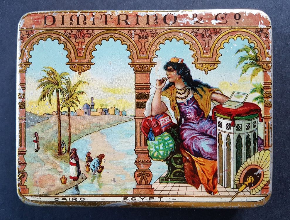 Dimitrino 20 Cigarettes Blechdose Zigaretten Cairo Egypt alt (Gebraucht ...