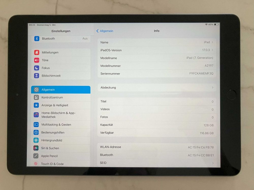 iPad 7. Generation WiFi / 128GB / Model A2197 (Gebraucht) in ...