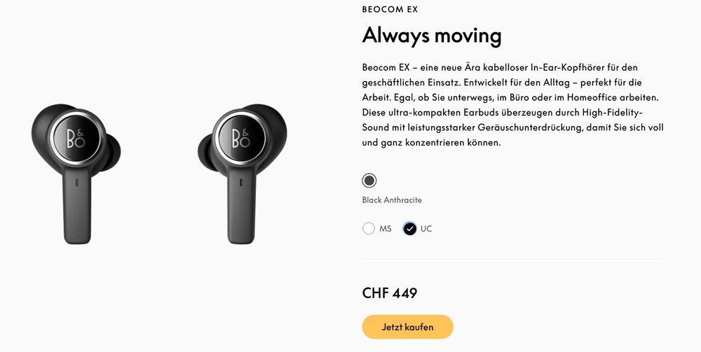 Bang & Olufsen Beocom EX Kopfhörer (Neu und originalverpackt) in Domat ...