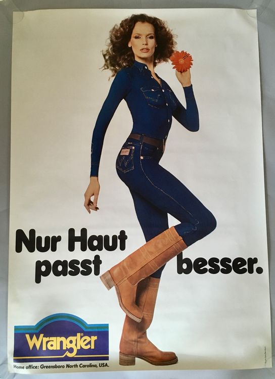 🟡ORIGINAL Poster Wangler Jeans Nur Haut passt besser 70er (Gebraucht ...