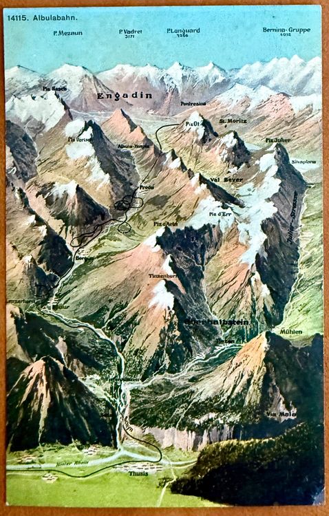 AK: Albulabahn - Thusis - Engadin Map (Gebraucht) in Lutry für CHF 3 ...