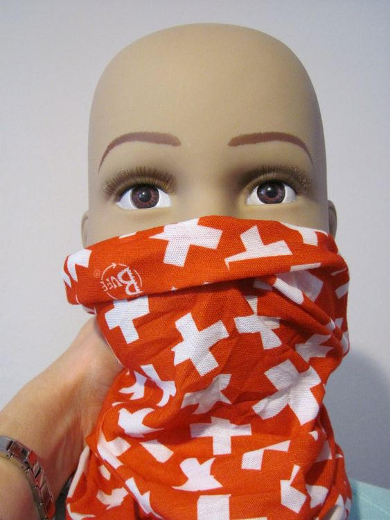 Buff Schlauchschal Rot mit Schweizerkreuz Top Zustand! (Neu und ...