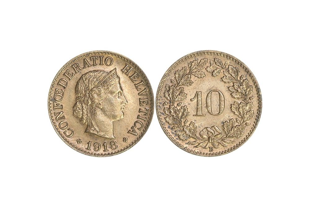 10 Rappen von 1918 Messing (unz bis Stgl.) | Kaufen auf Ricardo