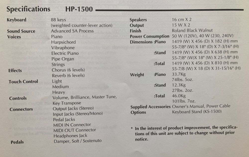 Roland HP 1500 | Kaufen auf Ricardo