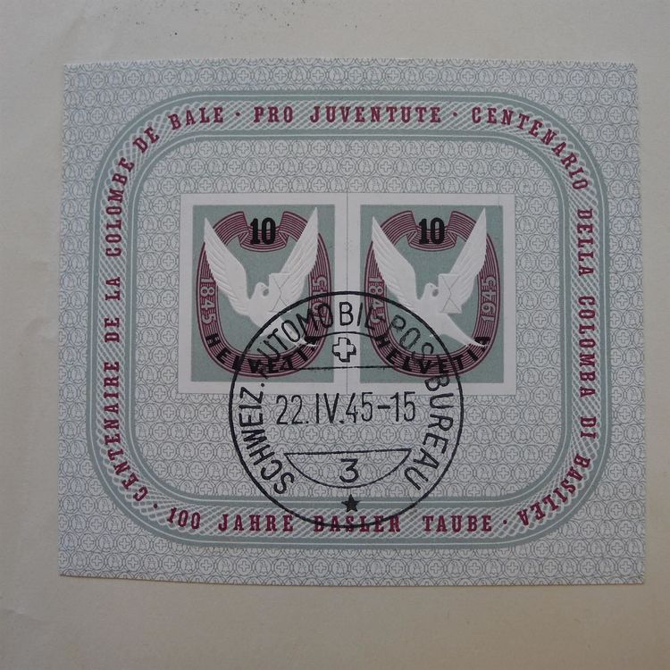 1945: W23 Baslertauben-Block MUSTERMESSE, Kat: 100.-+ | Kaufen auf Ricardo