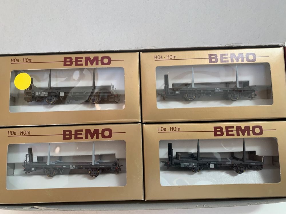 Bemo H0m: 4er Set RhB Holztransportwagen (Neu und originalverpackt) in Speicher für CHF 66 – mit ...