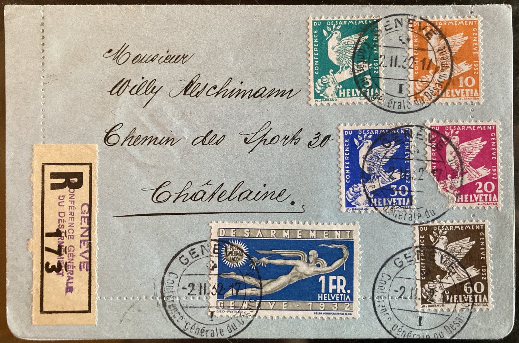 1932, FDC Abrüstungskonferenz, 20Rp defekt, SBK 550 Fr. (Gebraucht) in ...