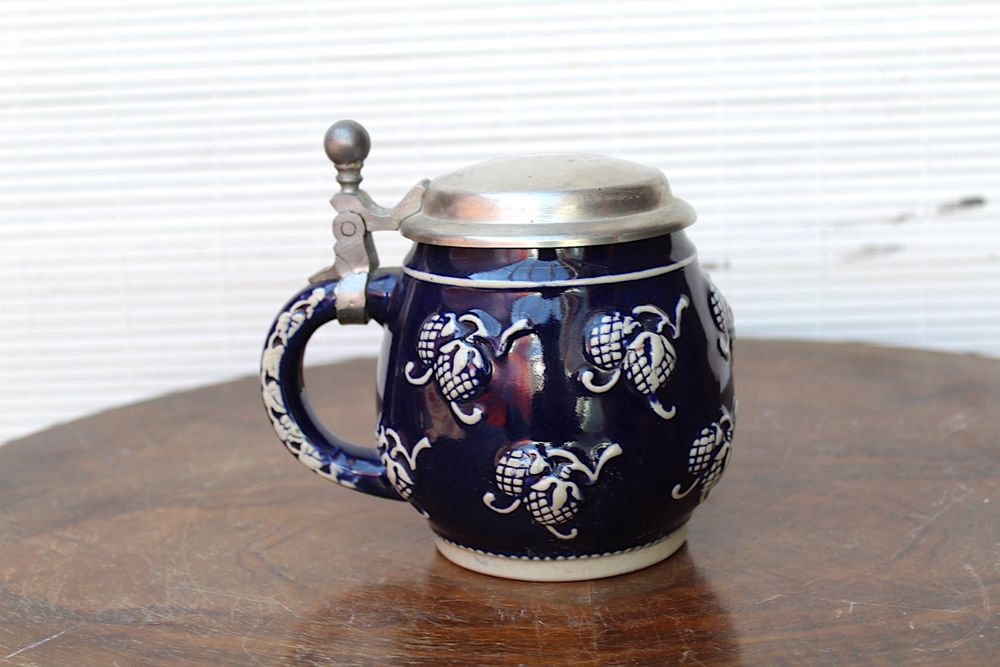 Keramik Bierhumpen mit Zinndeckel (Gebraucht) in La Chaux-de-Fonds für ...