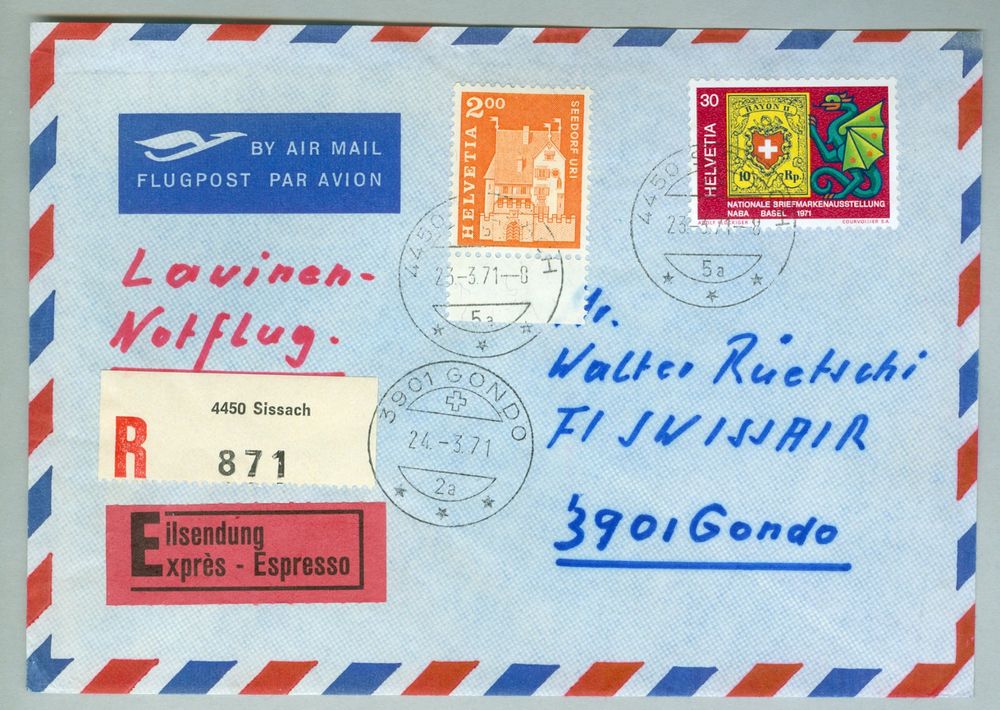 1971 Schweiz Flugpost NF (Gebraucht) in Zürich für CHF 12 – mit Lieferung auf Ricardo kaufen