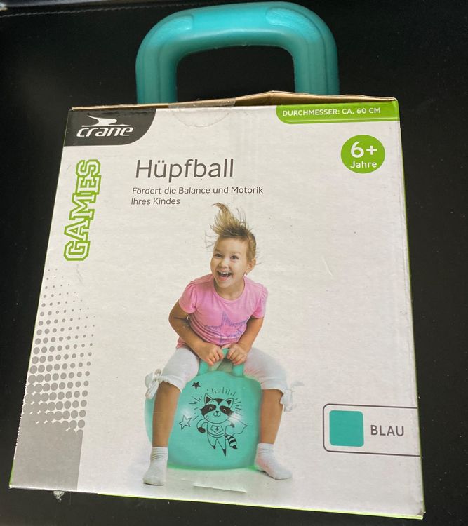 Hüpfball mit Griff, türkis ca. 60cm, neu originalverpackt (Neu und ...