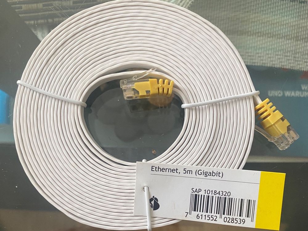 Ethernet Kabe flach, 5m (Gigabit) von Swisscom | Kaufen auf Ricardo