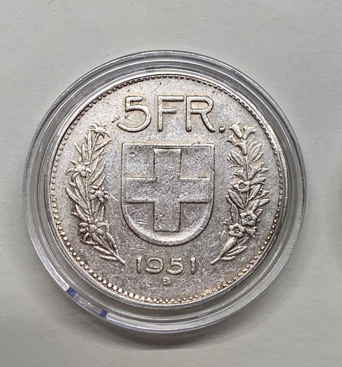 5 Franken Silber Münzen Jahrgang 1951 und 1953 (Gebraucht) in Oberegg für CHF 18 – mit Lieferung ...