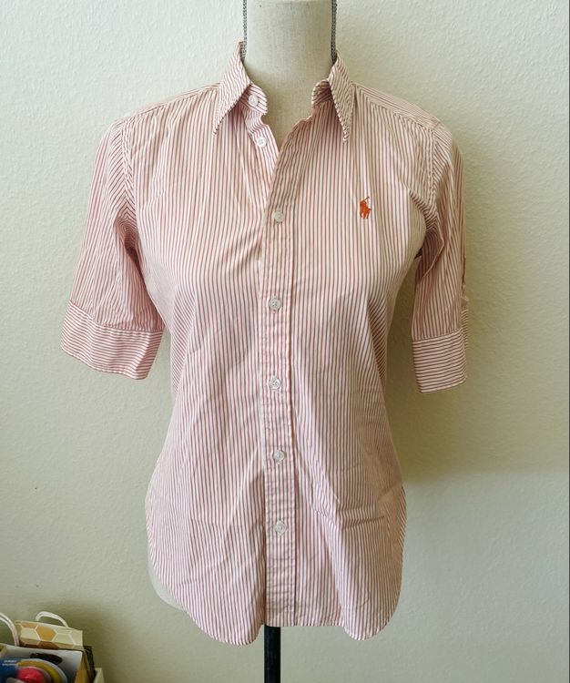 Chemise Ralph Lauren, rayé orange corail, Taille S (Neu (gemäss ...